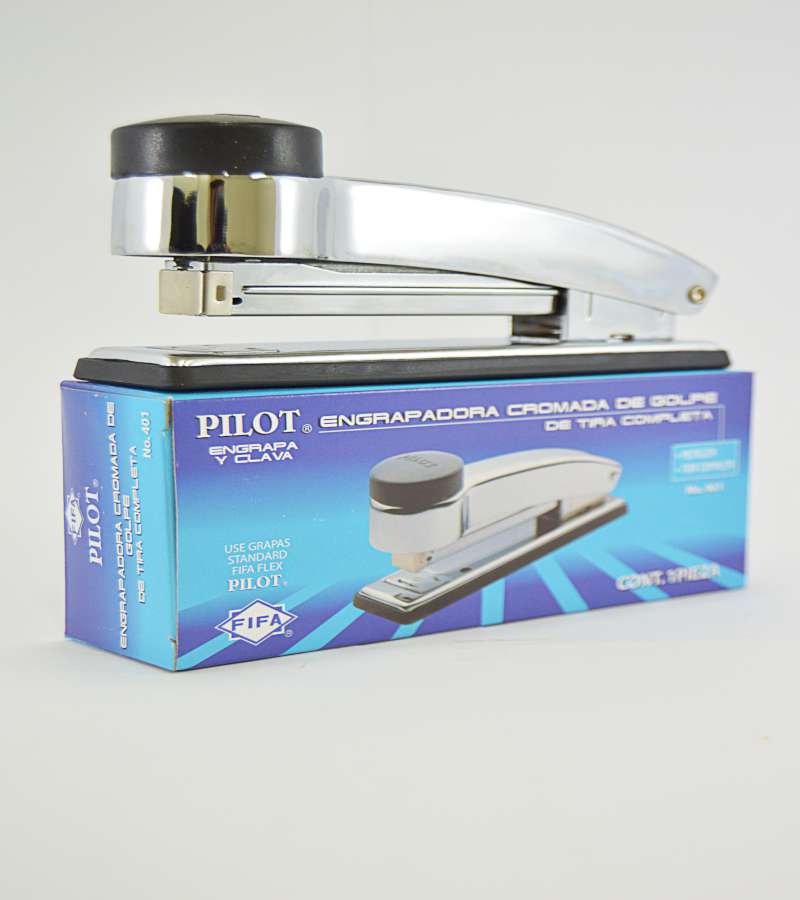Engrapadora Pilot 401 Tipo Completa Cromo – Maplusa