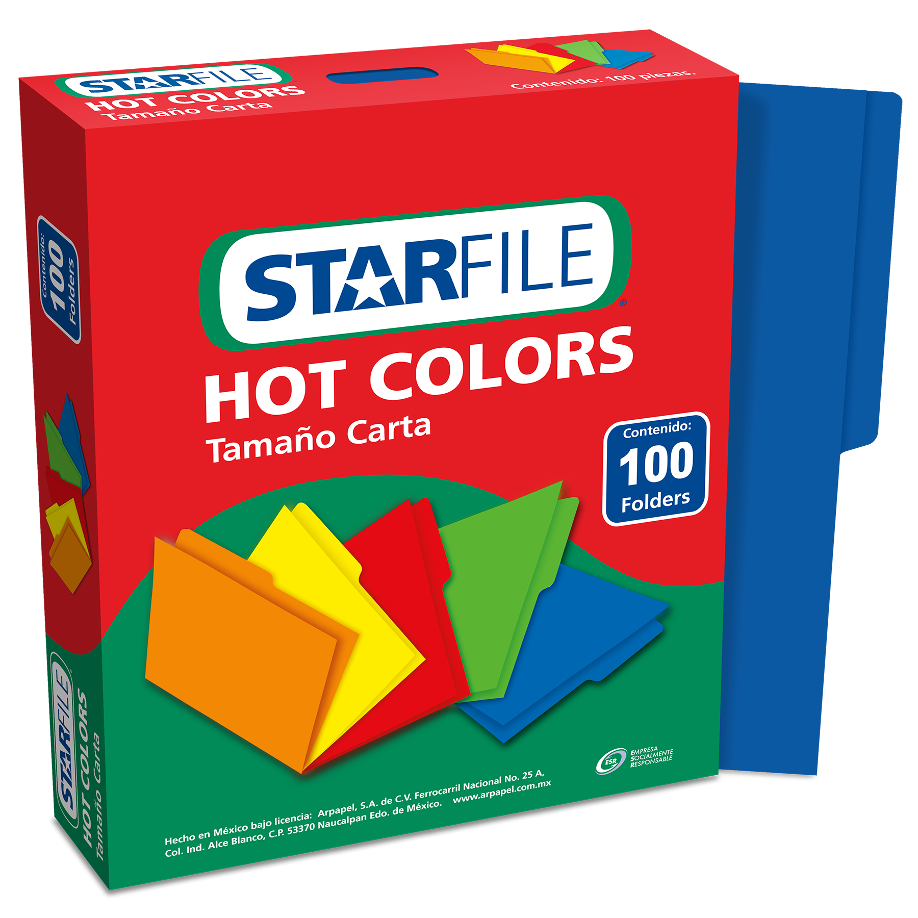 Folder Hot Colors Carta Azul Con 100 Mapasa – Maplusa