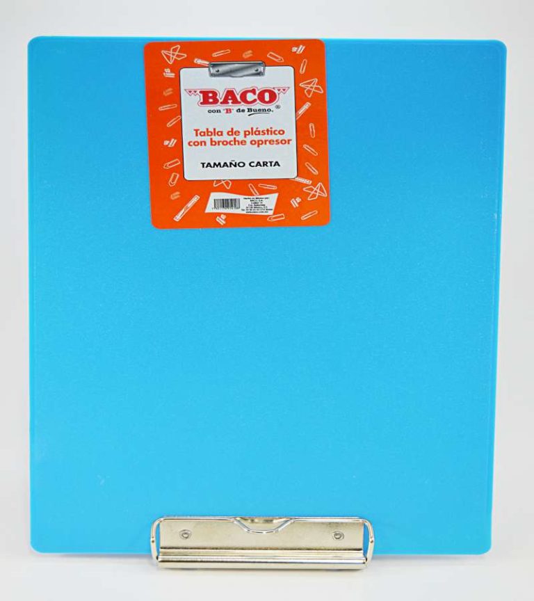 Tabla Baco Plastico Carta Clip Plano – Maplusa