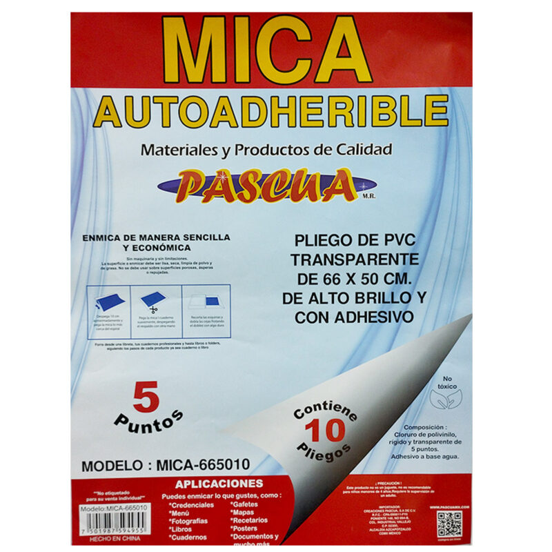MICA PASCUA AUTOADHERIBLE 66X50CM C/10 – Maplusa